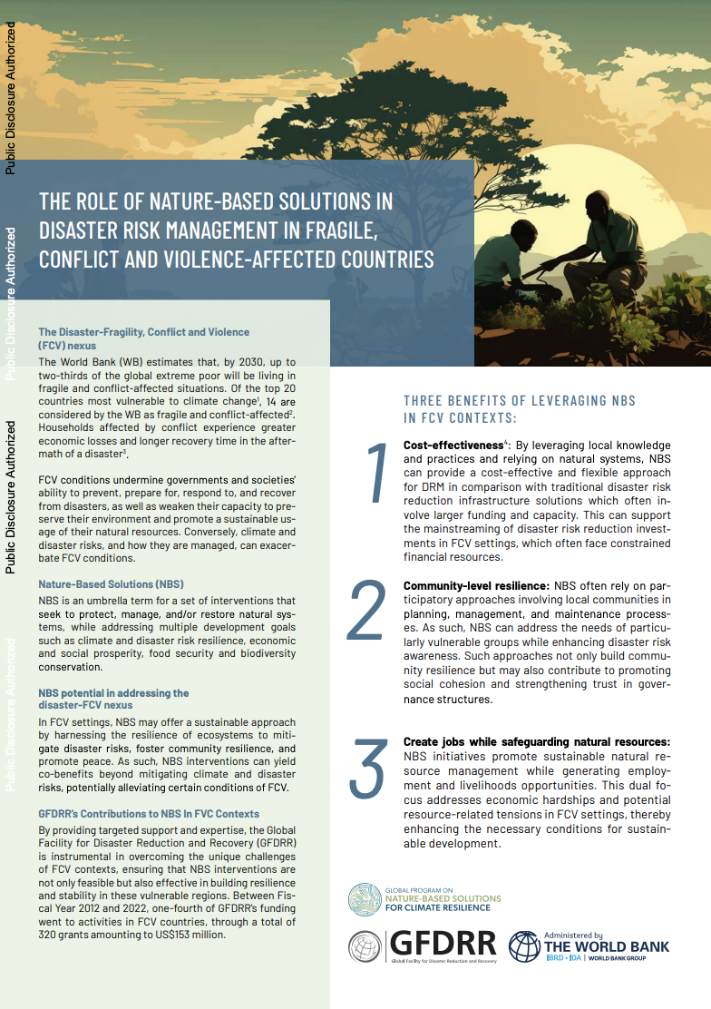 The Role of Nature-Based Solutions in Disaster Risk Management in Fragile, Conflict, and ...